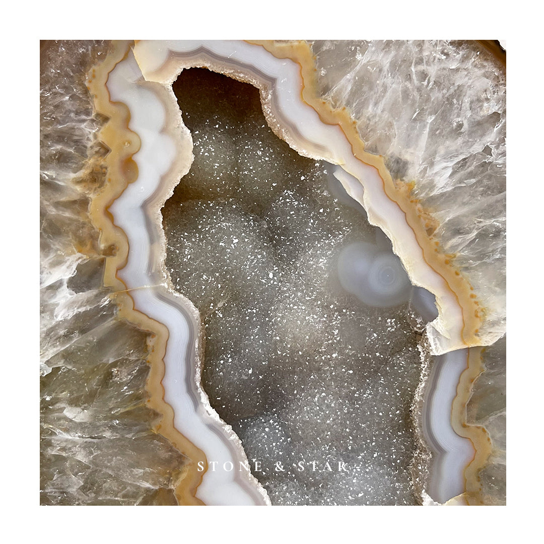 Polished Agate Druzy Display Specimen – Stone and Star